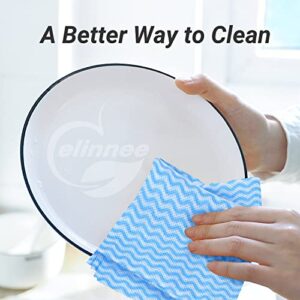 elinnee Reusable Cleaning Cloths Dish Paper Towels, Domestic Cleaning Towels, Multipurpose Quick-Dry Rag Dish Cloths Heavy Duty Handy Wipes for Kitchen 25 Count 14.2"X15.7", Blue