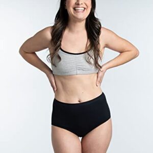 Fruit of the Loom Women's Eversoft Underwear, Tag Free & Breathable, Available in Plus Size, Brief-Cotton-6 Pack-Black, 7