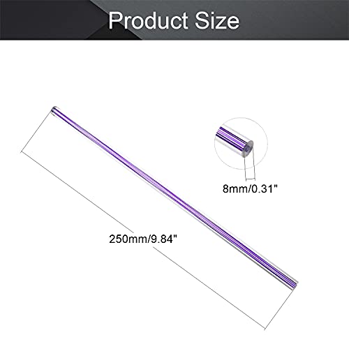 Fielect Deep Purple Straight Line Acrylic Round Rod Standard Plexiglas PMMA Bar Tolerance for DIY 8mm Diameter 250mm Height 1Pcs