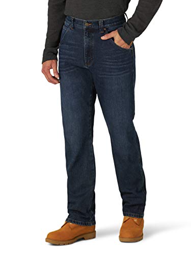 Riggs Workwear Men's Five Pocket Single Layer Insulated Jean, Dark Wash, 35W x 32L