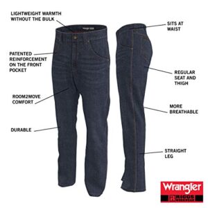 Riggs Workwear Men's Five Pocket Single Layer Insulated Jean, Dark Wash, 35W x 32L