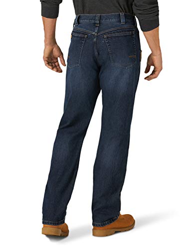 Riggs Workwear Men's Five Pocket Single Layer Insulated Jean, Dark Wash, 35W x 32L