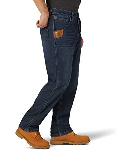 Riggs Workwear Men's Five Pocket Single Layer Insulated Jean, Dark Wash, 35W x 32L