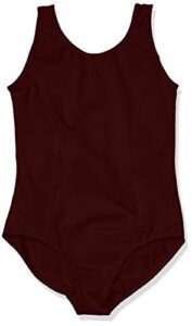 sansha girls' signature tank leotard y2552c skylar, burgundy, 18 years big kid i