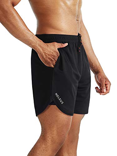 NELEUS Men's 2 in 1 Running Shorts with Liner,Dry Fit Workout Shorts with Pockets,6070,2 Pack,Black/Black,US XL,EU 2XL