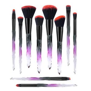 beautiful makeup brushes, make up brushes set transparent handle for blush foundation eye shadow kabuki concealer cosmetic brushes kits red black makeup tools