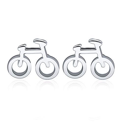 Small Bicycle Studs Earrings for Women Girls 925 Sterling Silver Cartilage Tragus Cute Bike Tiny Unique Safety Pin Earrings Hypoallergenic Post Fashion Personalized Unisex Jewerly Gift for Best Friend