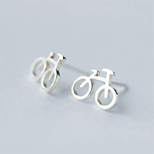 Small Bicycle Studs Earrings for Women Girls 925 Sterling Silver Cartilage Tragus Cute Bike Tiny Unique Safety Pin Earrings Hypoallergenic Post Fashion Personalized Unisex Jewerly Gift for Best Friend