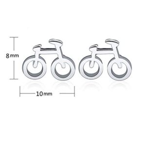 Small Bicycle Studs Earrings for Women Girls 925 Sterling Silver Cartilage Tragus Cute Bike Tiny Unique Safety Pin Earrings Hypoallergenic Post Fashion Personalized Unisex Jewerly Gift for Best Friend