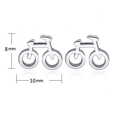 Small Bicycle Studs Earrings for Women Girls 925 Sterling Silver Cartilage Tragus Cute Bike Tiny Unique Safety Pin Earrings Hypoallergenic Post Fashion Personalized Unisex Jewerly Gift for Best Friend