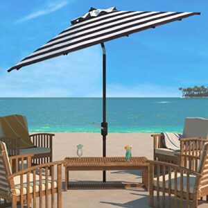 safavieh pat8104a outdoor iris fashion line black and white 11-foot round uv protected umbrella