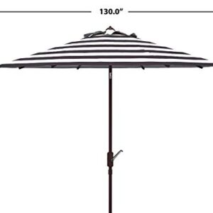 Safavieh PAT8104A Outdoor Iris Fashion Line Black and White 11-Foot Round UV Protected Umbrella