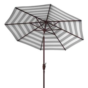 Safavieh PAT8104A Outdoor Iris Fashion Line Black and White 11-Foot Round UV Protected Umbrella