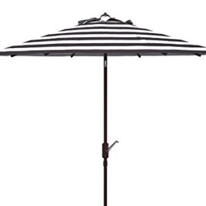 Safavieh PAT8104A Outdoor Iris Fashion Line Black and White 11-Foot Round UV Protected Umbrella