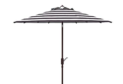 Safavieh PAT8104A Outdoor Iris Fashion Line Black and White 11-Foot Round UV Protected Umbrella