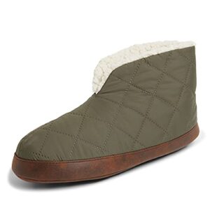 dearfoams mens heritage warm up bootie slipper, loden, medium us