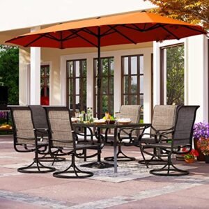 PHI VILLA 13ft Outdoor Market Umbrella Double-Sided Twin Large Patio Umbrella with Crank, Orange Red