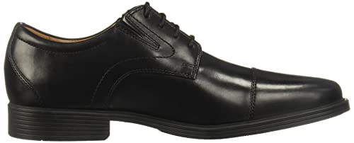 Clarks mens Whiddon Cap Oxford, Black Leather, 10.5 Wide US