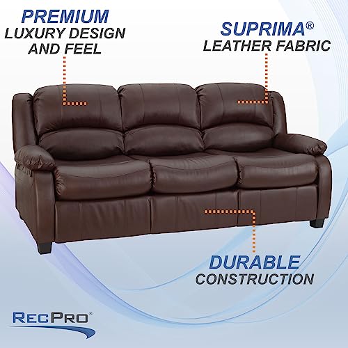 RecPro Charles 80" RV Sleeper Sofa w/Hide A Bed | RV Furniture | RV Sofa (Mahogany)