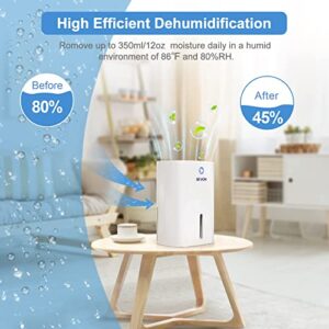 SEAVON Dehumidifiers for Home, 2200 Cubic Feet (215 sq ft), Portable Compact 27oz Capacity Quiet Mini Dehumidifier for Bedroom, Basements, Bathroom, Garage, Wardrobe Closet, Kitchen, Office, RV