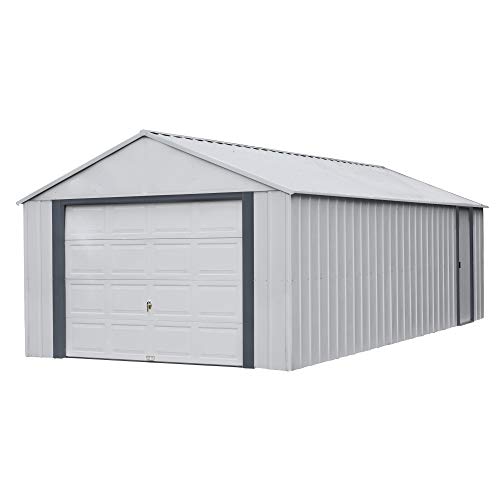 Arrow Shed 12' x 24' Murryhill Garage Galvanized Steel Extra Tall Walls Prefabricated Shed Storage Building, 12' x 24', Flute Gray