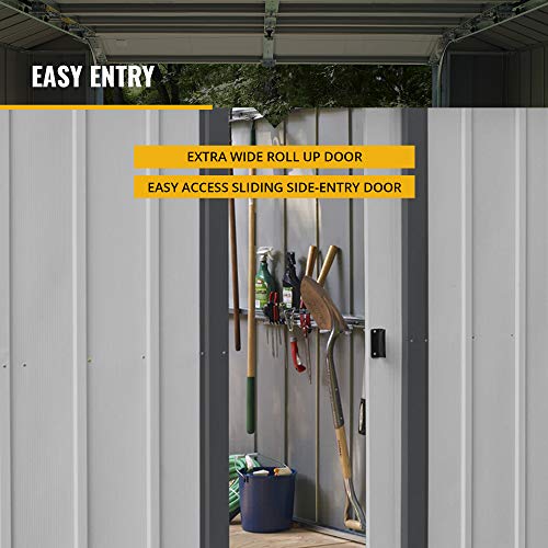 Arrow Shed 12' x 24' Murryhill Garage Galvanized Steel Extra Tall Walls Prefabricated Shed Storage Building, 12' x 24', Flute Gray