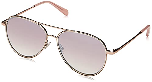 Fossil Women's Female Sunglass Style FOS 2096/G/S Aviator, Rose Gold, 57mm, 14mm