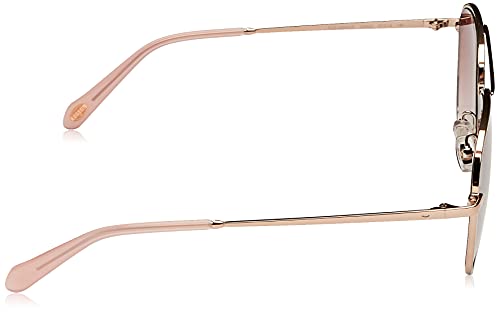 Fossil Women's Female Sunglass Style FOS 2096/G/S Aviator, Rose Gold, 57mm, 14mm