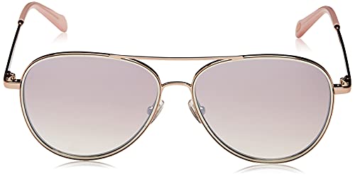 Fossil Women's Female Sunglass Style FOS 2096/G/S Aviator, Rose Gold, 57mm, 14mm