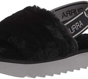 Koolaburra by UGG Women's Fuzz'n Ii Slipper, Black, 11 US