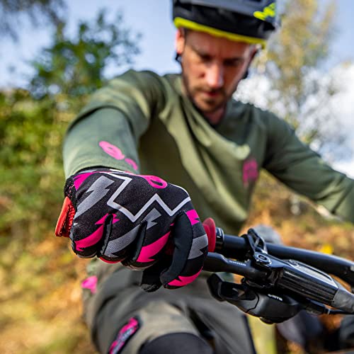 Muc Off Bolt MTB Gloves, L - Slip-On Cycling Gloves for MTB/BMX/Gravel/Road Bikes - Touch Screen Compatible Mountain Bike Gloves for Men and Women