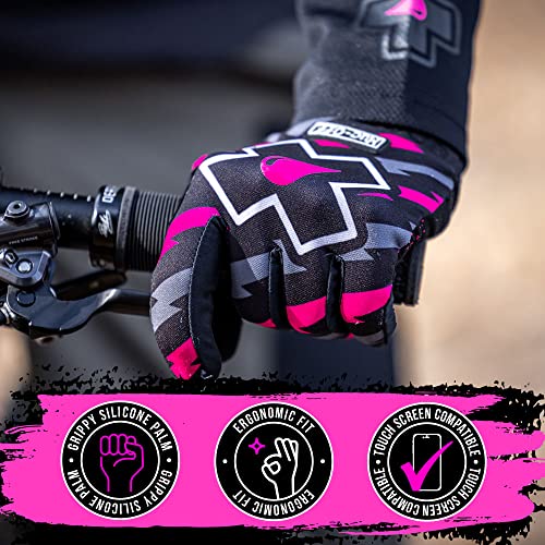 Muc Off Bolt MTB Gloves, L - Slip-On Cycling Gloves for MTB/BMX/Gravel/Road Bikes - Touch Screen Compatible Mountain Bike Gloves for Men and Women