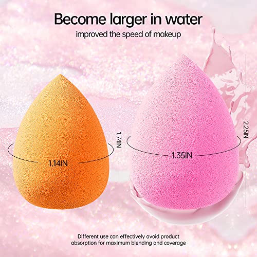 AJOKE 10 Pcs Perfect Makeup Sponge Set Blender Flawless for Liquid, Multi-colored Beauty Makeup Sponges