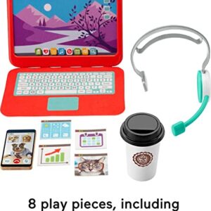 Fisher-Price My Home Office, pretend work station 8-piece play set for preschool kids ages 3 years and up, Includes 1 Toy