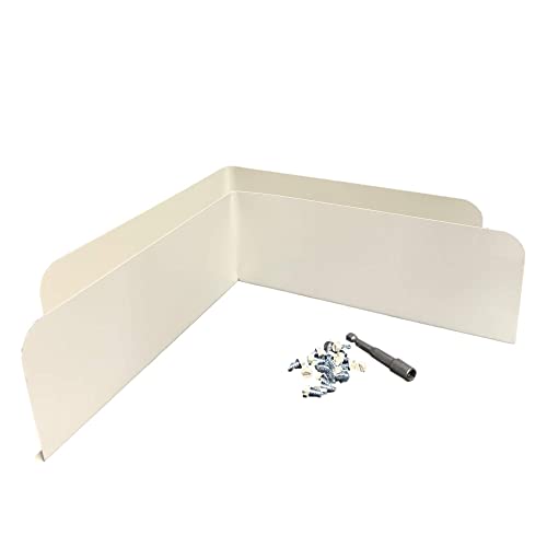 Eagle 1 Rain Gutter Valley Splash Guards, Straight or Bent (2 Per Order) Includes Screws and 1/4" Bit Driver (Classic Bent, Almond)