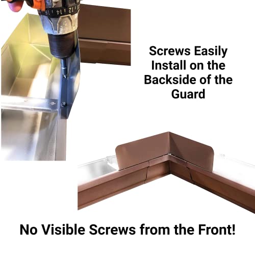 Eagle 1 Rain Gutter Valley Splash Guards, Straight or Bent (2 Per Order) Includes Screws and 1/4" Bit Driver (Classic Bent, Almond)