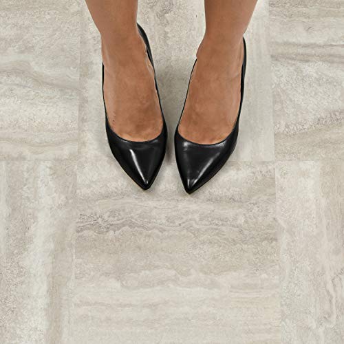 FloorPops FP3327 Platinum Peel & Stick Floor Tiles, Grey