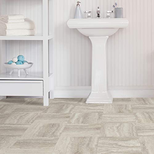 FloorPops FP3327 Platinum Peel & Stick Floor Tiles, Grey