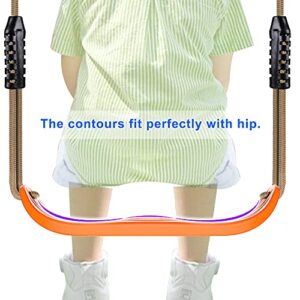 BeneLabel Non-Slip Swing Seat with Adjustable Rope and Carabiners - Heavy Duty Playground Swing Set Accessories for Kids and Adults - 220LB Capacity - Orange