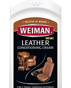 Weiman 3 in 1 Deep Leather Cleaner & Conditioner Cream - Restores Leather Surfaces - Use on Leather Furniture, Car Seats, Shoes, Bags, Jackets, Saddles