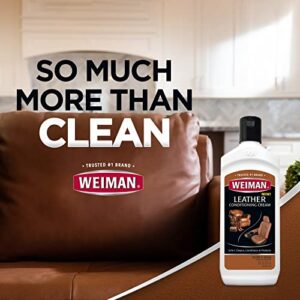 Weiman 3 in 1 Deep Leather Cleaner & Conditioner Cream - Restores Leather Surfaces - Use on Leather Furniture, Car Seats, Shoes, Bags, Jackets, Saddles