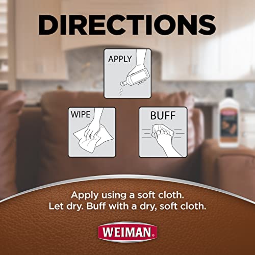 Weiman 3 in 1 Deep Leather Cleaner & Conditioner Cream - Restores Leather Surfaces - Use on Leather Furniture, Car Seats, Shoes, Bags, Jackets, Saddles