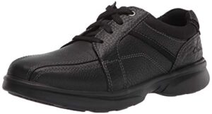 clarks men's bradley walk oxford, black tumbled leather, 11 wide