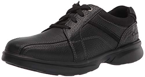 Clarks Men's Bradley Walk Oxford, Black Tumbled Leather, 11 Wide