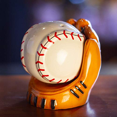 Pacific Giftware Baseball and Gloves Ceramic Salt and Pepper Shakers Set