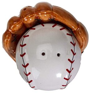 Pacific Giftware Baseball and Gloves Ceramic Salt and Pepper Shakers Set