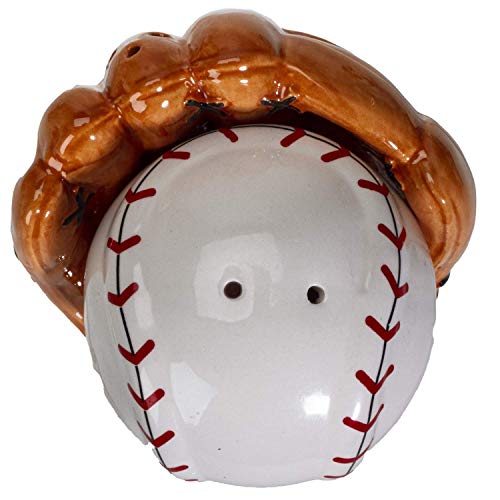 Pacific Giftware Baseball and Gloves Ceramic Salt and Pepper Shakers Set