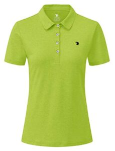 rdruko women's golf polo t shirts lightweight moisture wicking short sleeve shirt quick dry 4-button(green, us s)