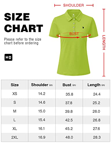 Rdruko Women's Golf Polo T Shirts Lightweight Moisture Wicking Short Sleeve Shirt Quick Dry 4-Button(Green, US S)