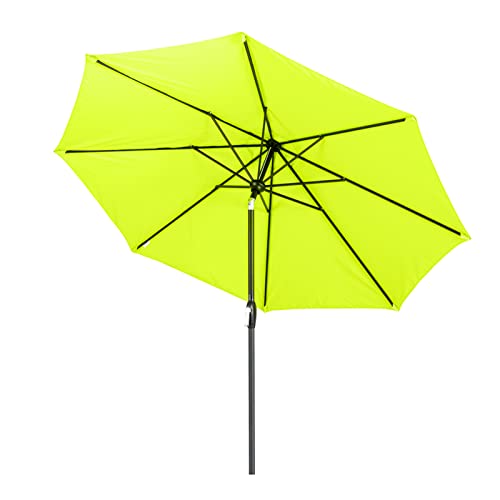 Tempera 9' Outdoor Market Patio Table Umbrella with Push Button Tilt and Crank,Large Sun Umbrella with Sturdy Pole&Fade resistant canopy,Easy to set,Apple Green